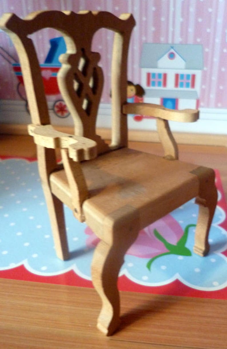 RARE Vintage TYNIETOY Tynie Toy Chippendale Arm Chair Dollhouse ...