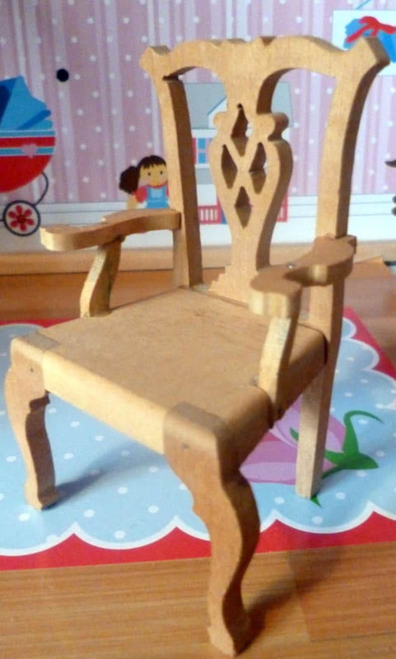 RARE Vintage TYNIETOY Tynie Toy Chippendale Arm Chair Dollhouse ...