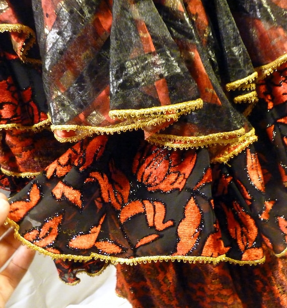 Red Vintage Bust 32" FLAMENCO Gypsy Dress *MOVIE WORN… - Gem