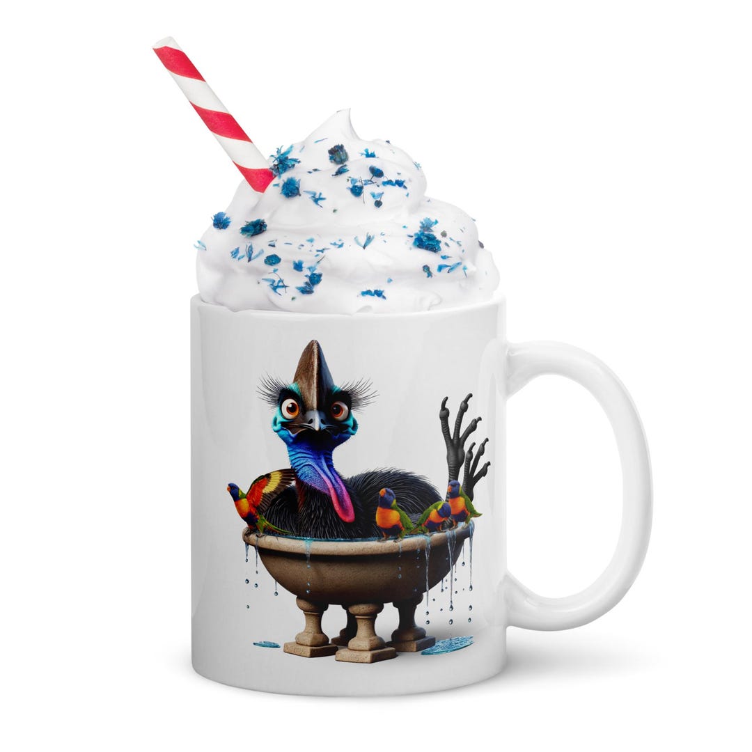 Judgy Cassowary Mug | Illustrated Animal Humour | Critter Chronicles - Etsy