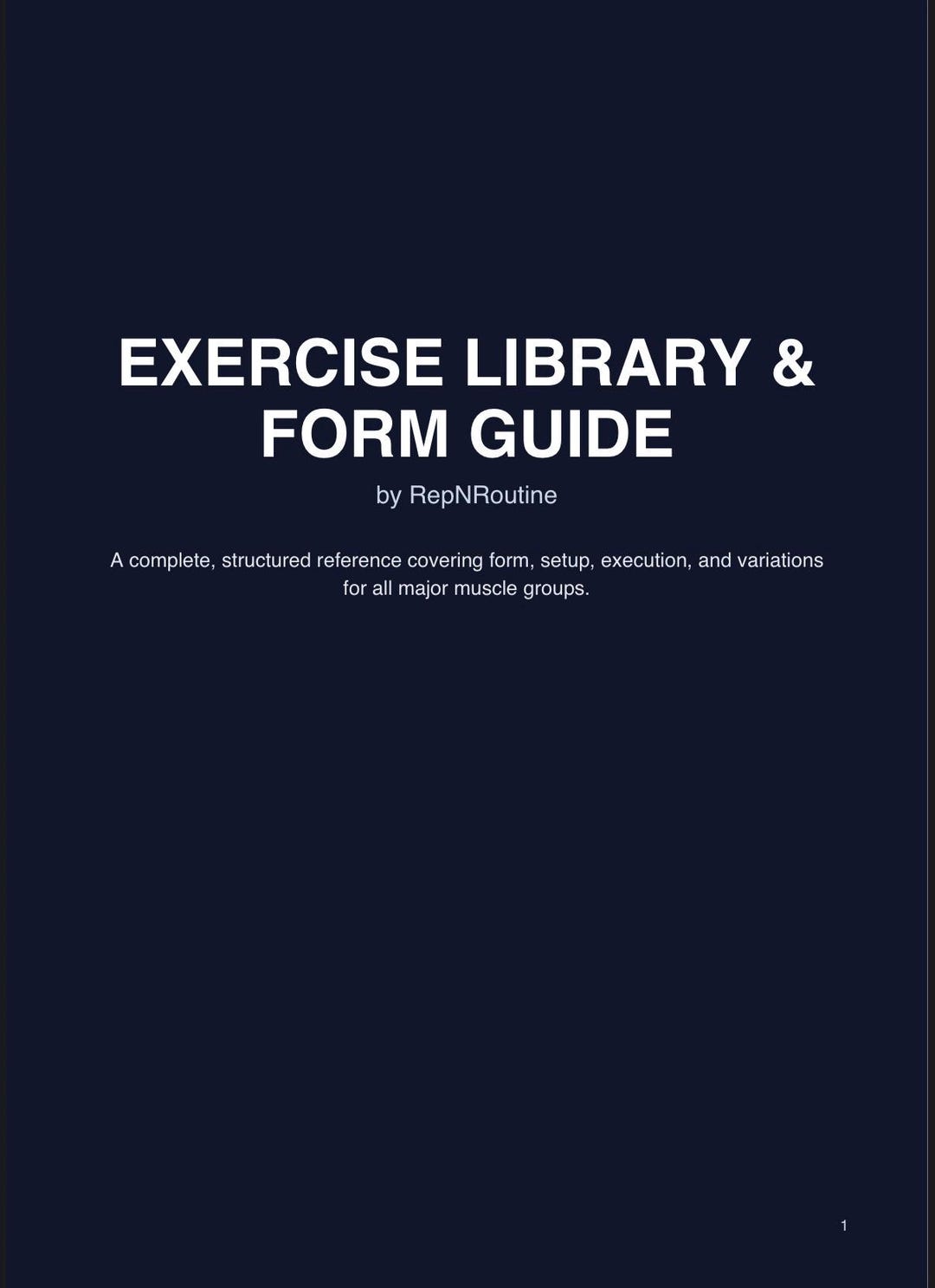 Ultimate Gym Exercise Form Guide (PDF) | Muscle Group Workout Reference ...