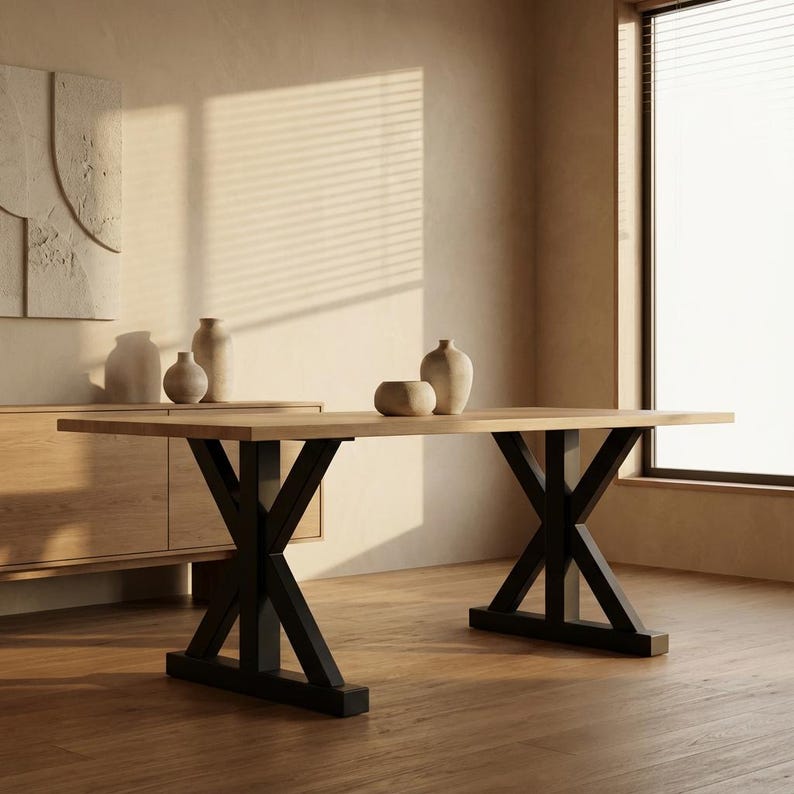 DIY Heavy Duty Farmhouse Table Legs – Industrial Steel Bases for Dining ...