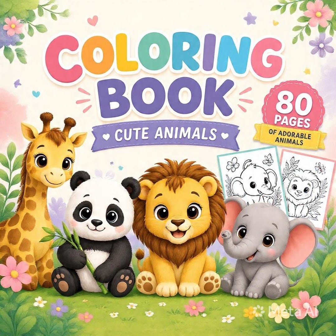 100 Animal Coloring Pages for Kids | Printable PDF Download - Etsy