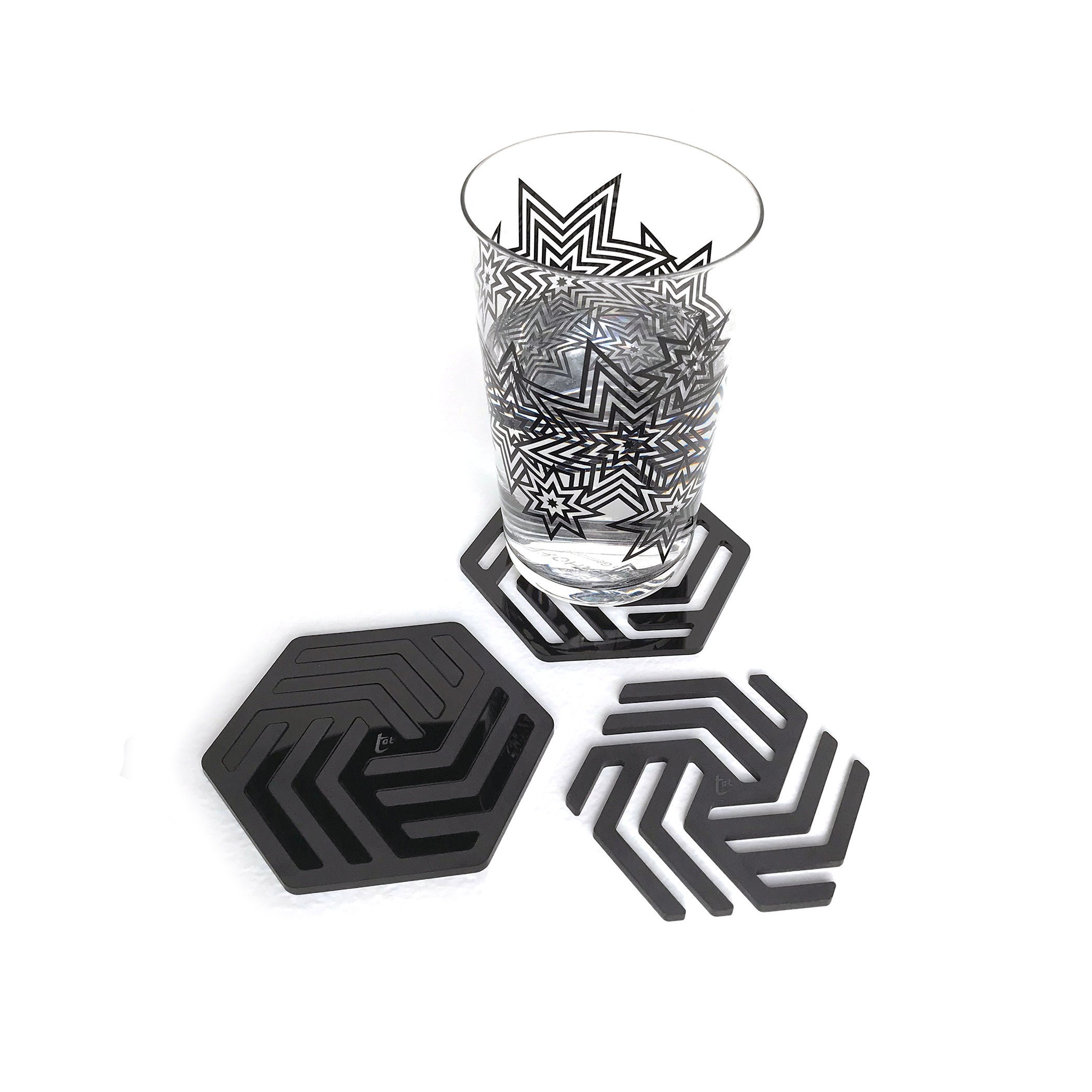 Buy Two-in-one Modern Black Coasters Online in India - Etsy