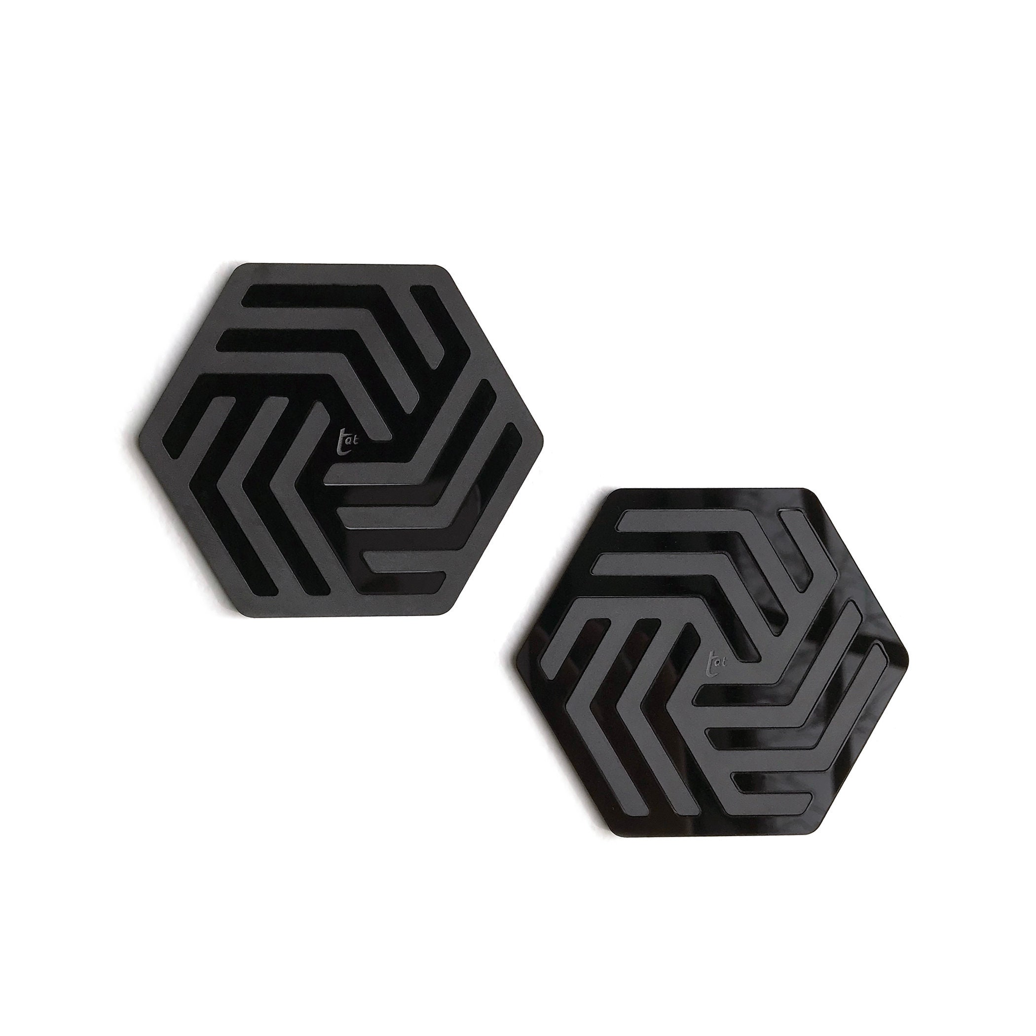 Buy Two-in-one Modern Black Coasters Online in India - Etsy