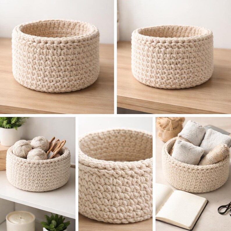 Chunky Crochet Basket Pattern | Easy Beginner Storage (PDF) - Etsy
