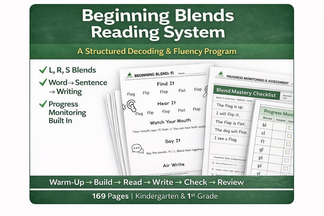 Beginning Blends Reading System Phonics Workbook Bundle for ...