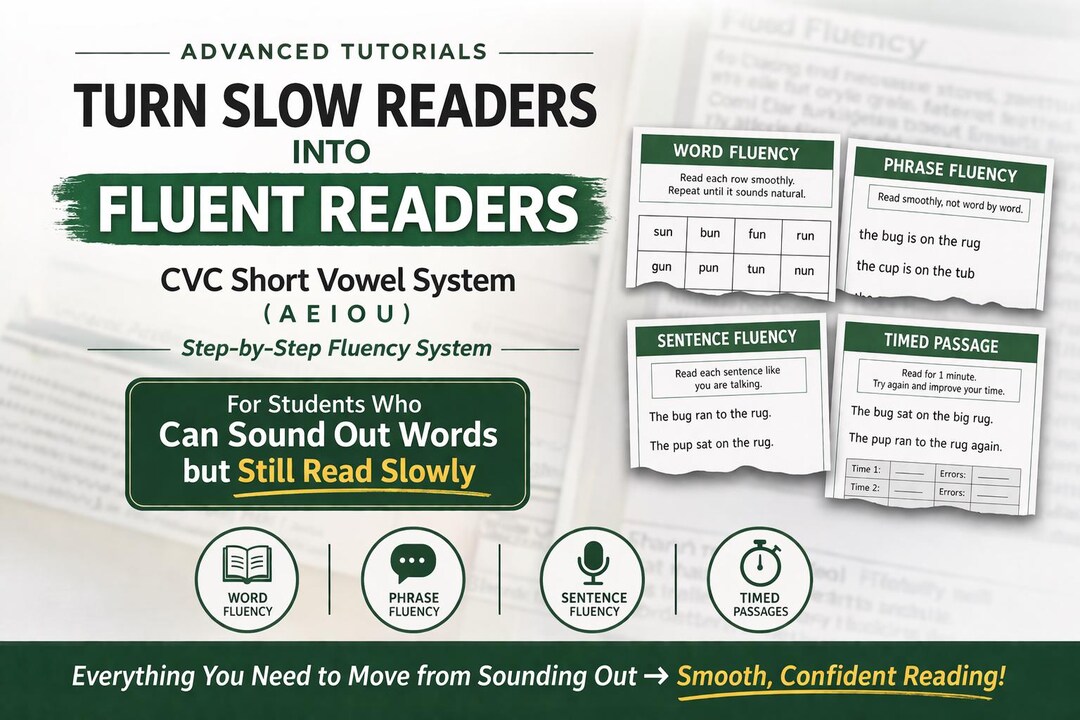 Reading Fluency Activities | CVC Short Vowel Fluency (A E I O U ...