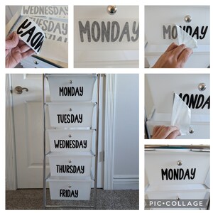 Days of the Week Label Set (decals Only) - Etsy