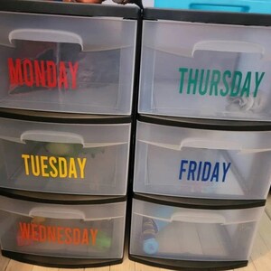 Days of the Week Label Set (decals Only) - Etsy
