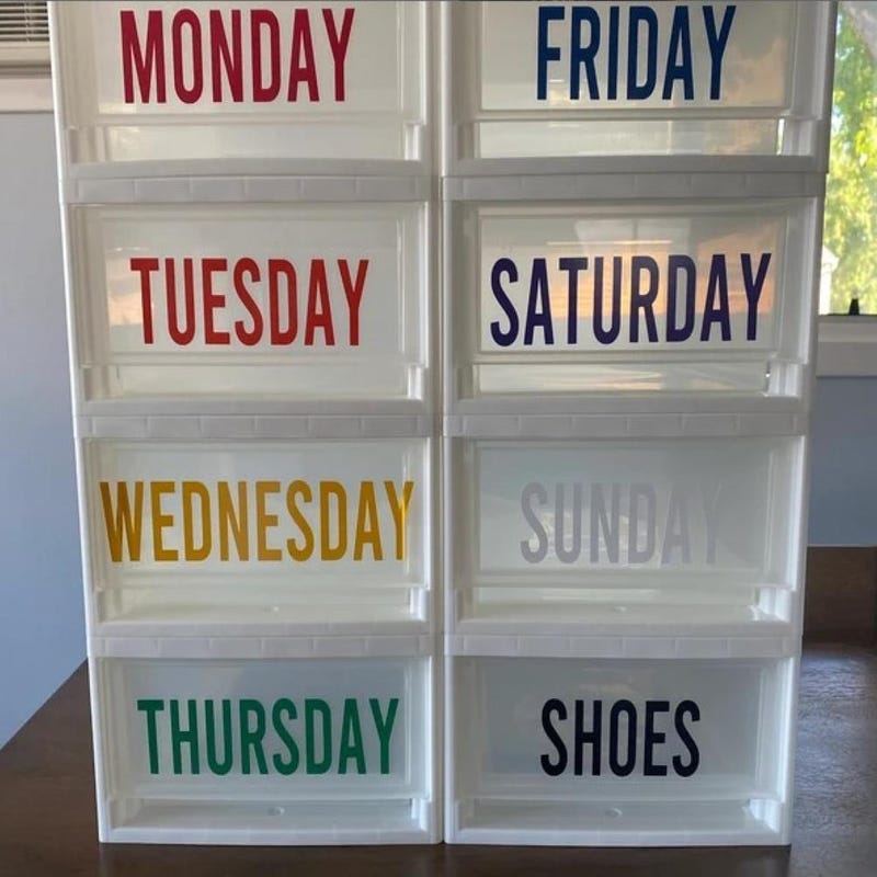 Days of Week Vinyl Decals - Etsy