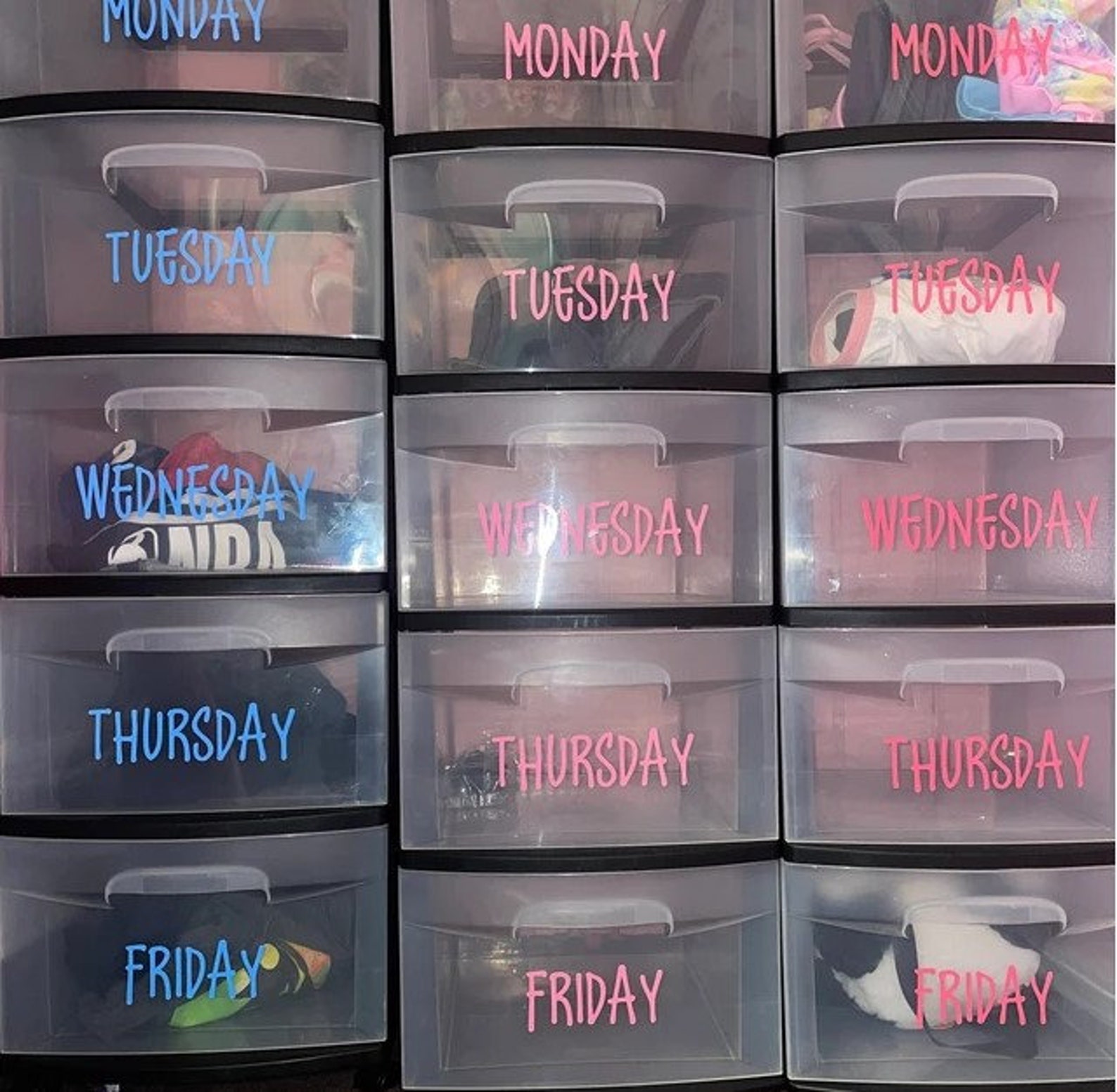 Days of the Week Label Set decals Only - Etsy