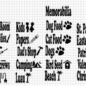 SMALL Storage Label or Decal for Holiday Storage and Pet Food - Etsy