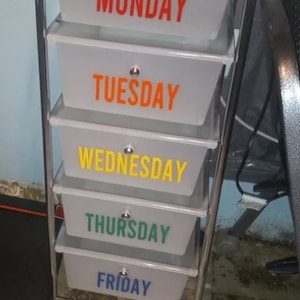 Days of the Week Label Set (decals Only) - Etsy