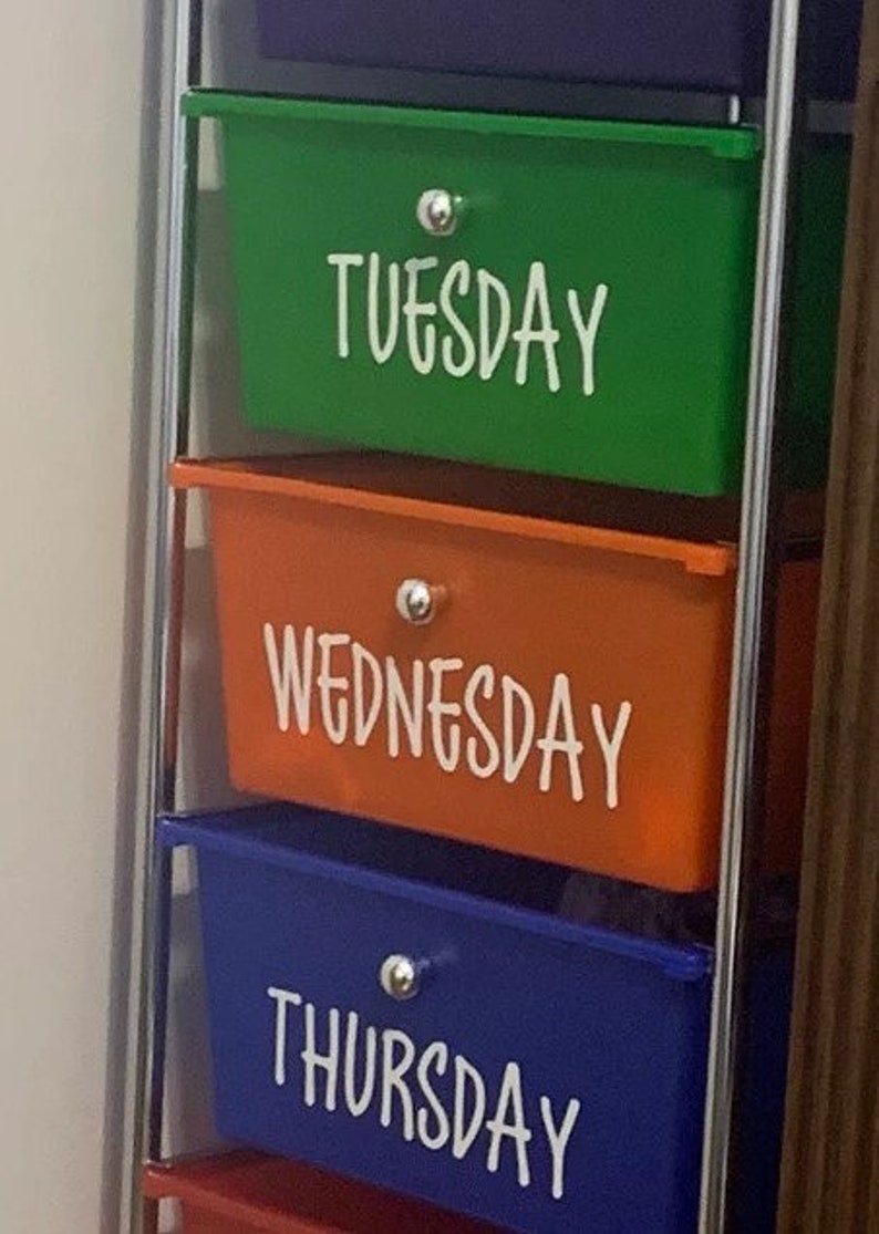 Days of the Week Label Set decals Only - Etsy