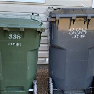 Custom House Number Decal for Trash Can or Dumpster Residential HOA ...