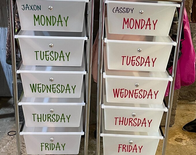 Days of the Week Label Set decals Only - Etsy
