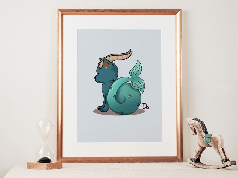Custom Pisces Cat Illustration | Cute Astrological and Zodiac Sign ...