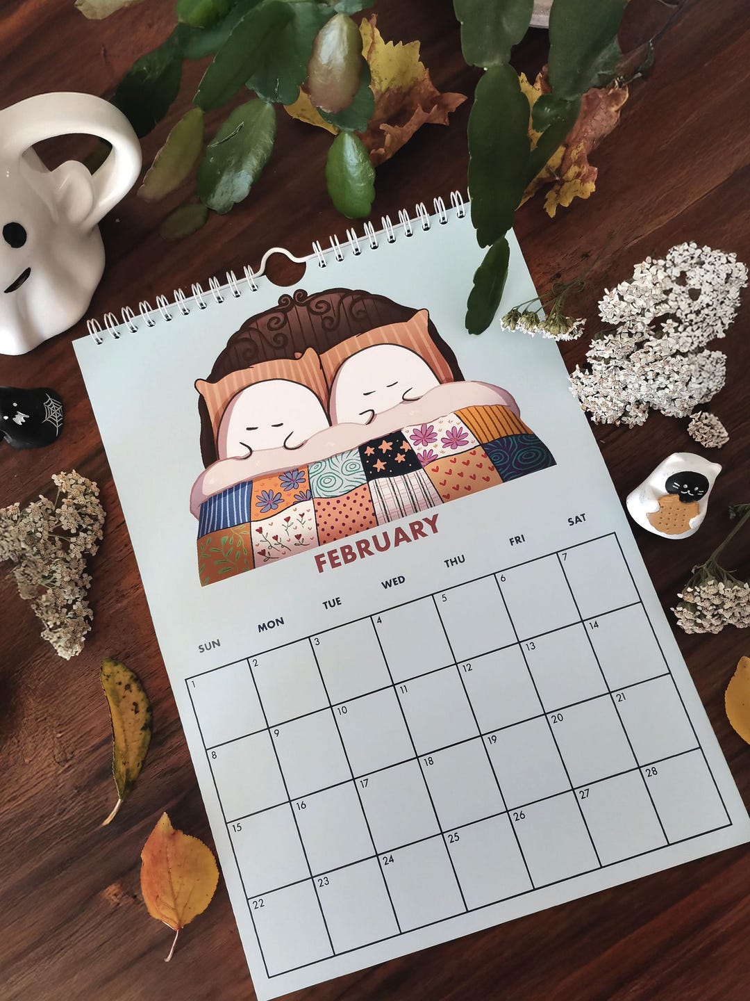 2026 Cozy Ghosts Wall Calendar | Spooky Cute Calendar | Whimsical Slow ...