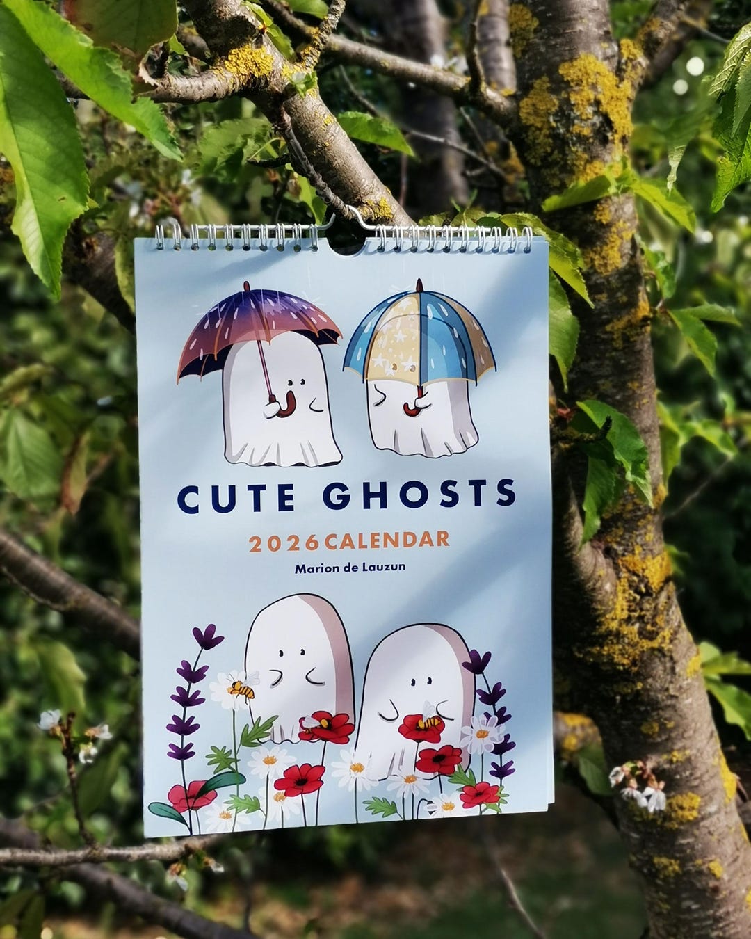 2026 Illustrated Calendar | Cute Ghosts Wall Calendar | Cozy Spooky ...