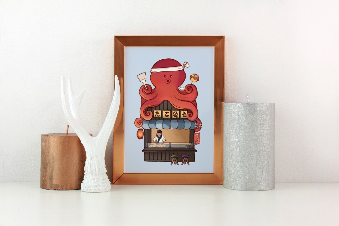 Japan Storefront Wall Art: Takoyaki - Japanese Shop Art, Asian Art ...