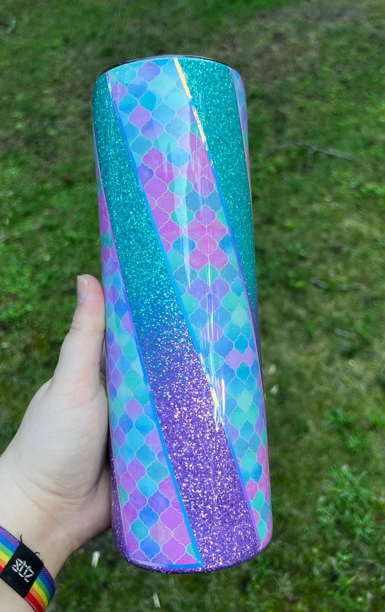 Purple and Teal V-split Tumbler - Etsy