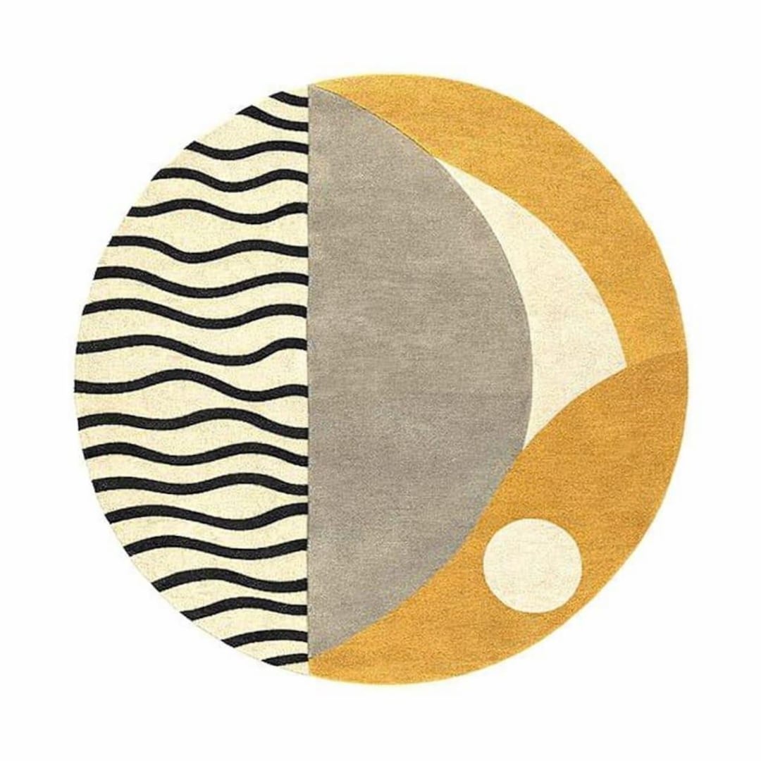 Abstract Geometric Round Rug – Modern Tufted Designer Area Rug - Etsy