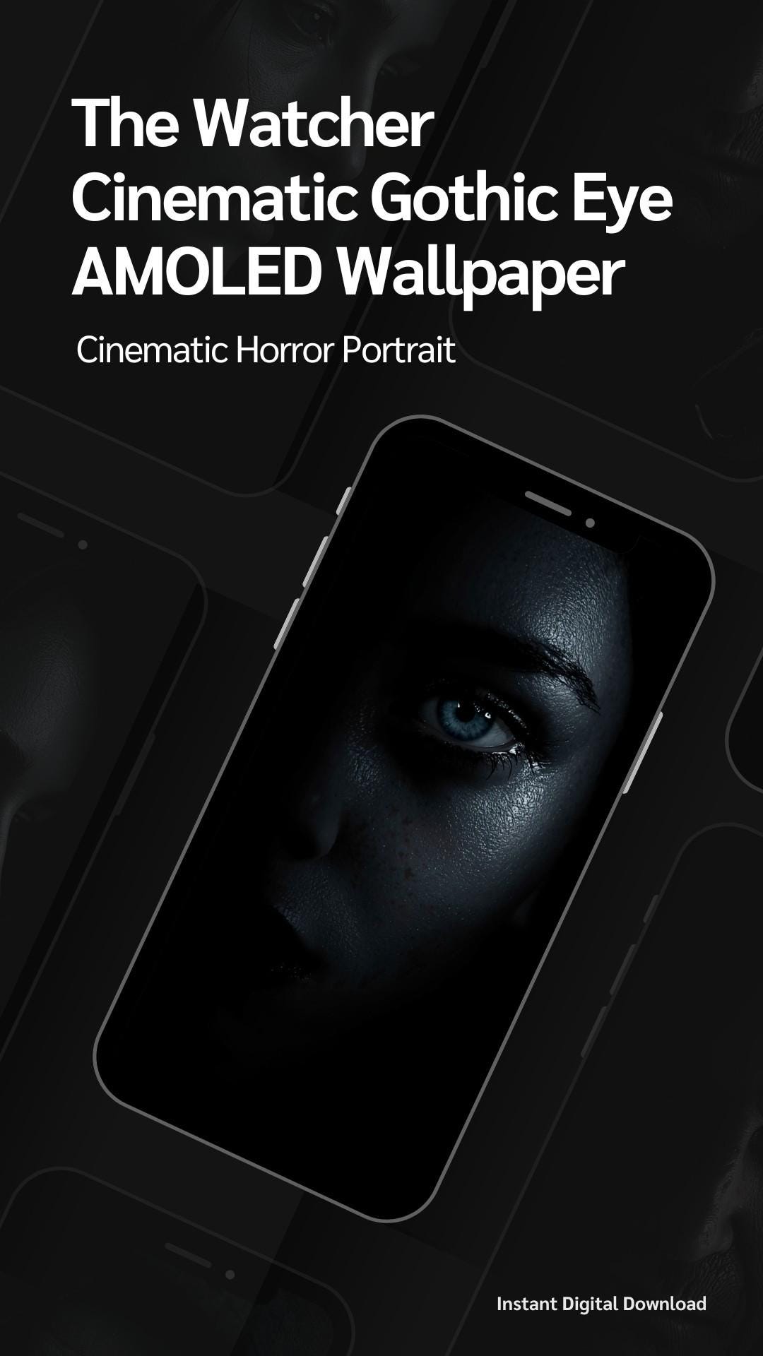 Obsidian Gaze Dark Gothic Eye Phone Wallpaper | Cinematic Horror Lock ...