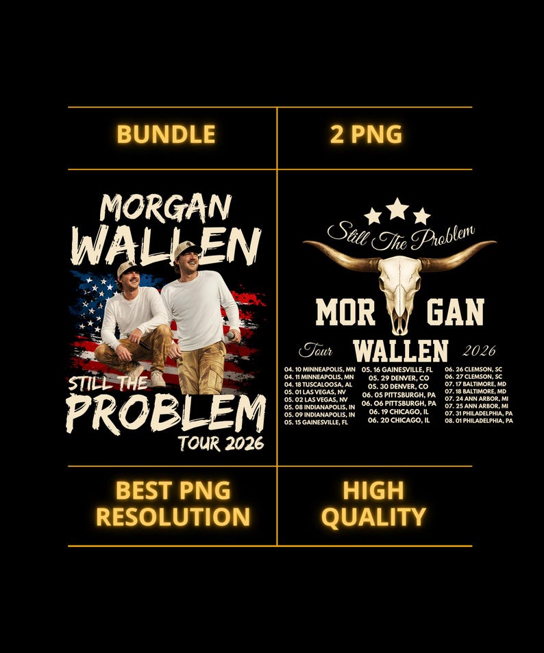 MORGAN WALLEN PNG, Still the Problem Tour 2026 Design Download - Etsy