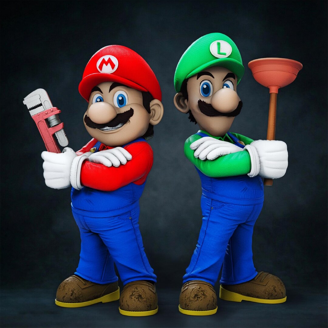 Retro Plumber Brothers Diorama | Game‑inspired Scene | STL 3D PRINT ...