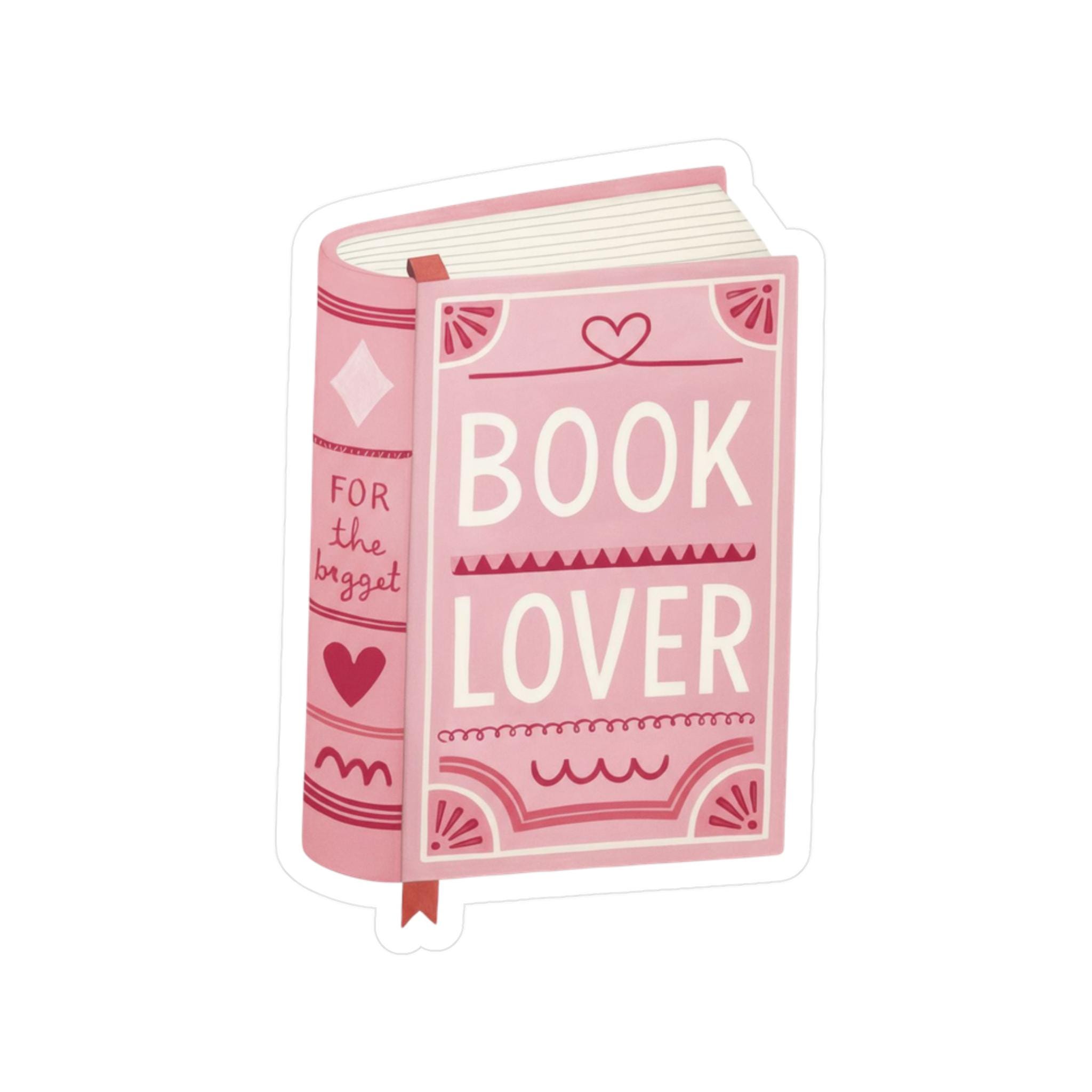 Book Lover Sticker | Pink Book Decal, Reading - Etsy