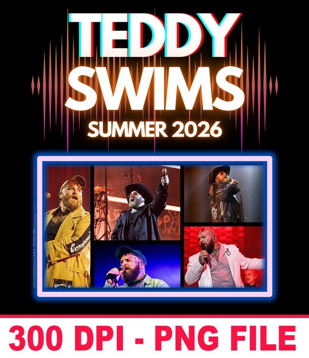 Teddy Swims the Summer Tour 2026 PNG: Fan Merch Digital Download (300 ...