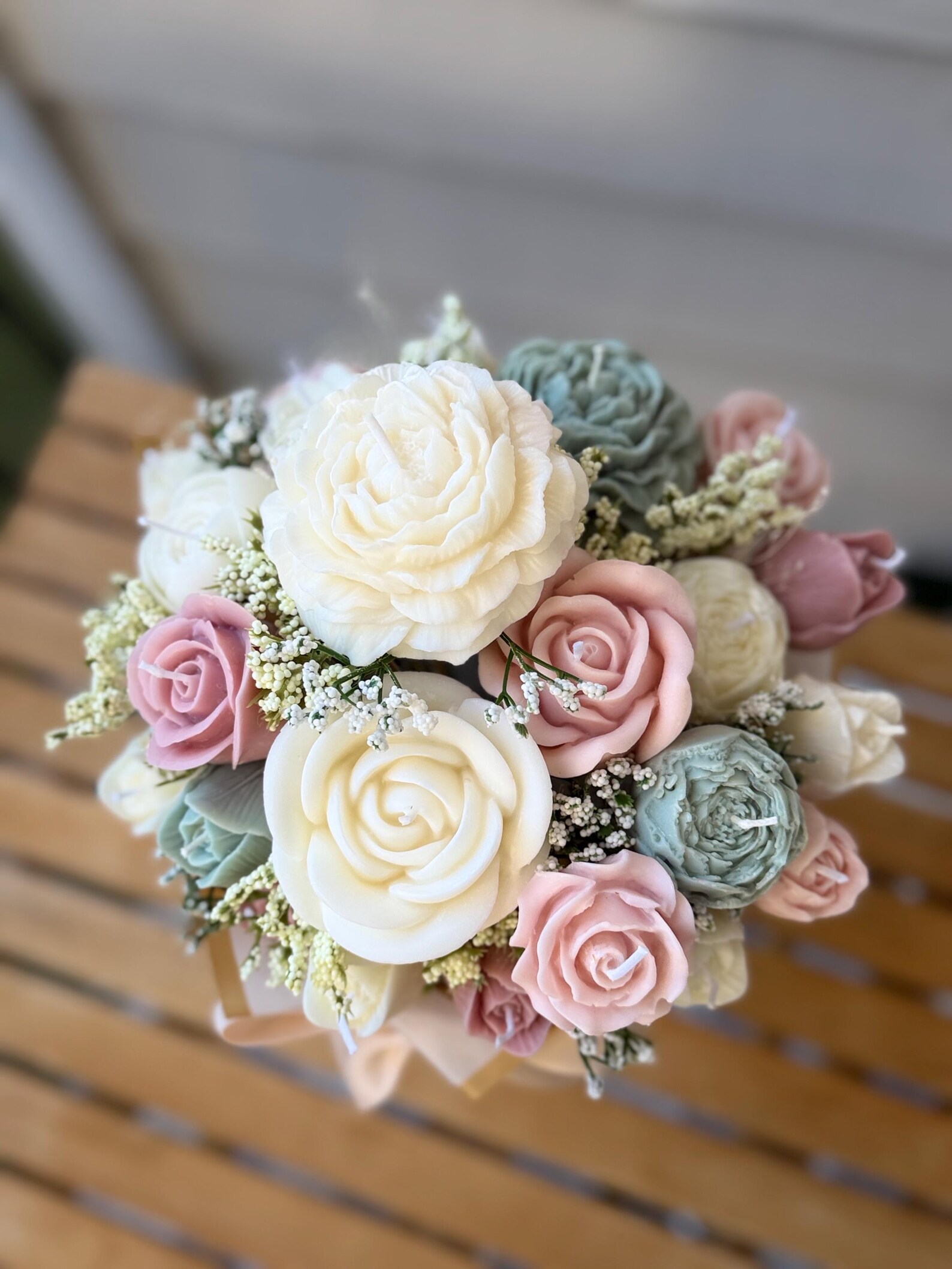 Rose Scented Candle Bouquet – 20 Handmade Soy Candles in Luxury Flower ...