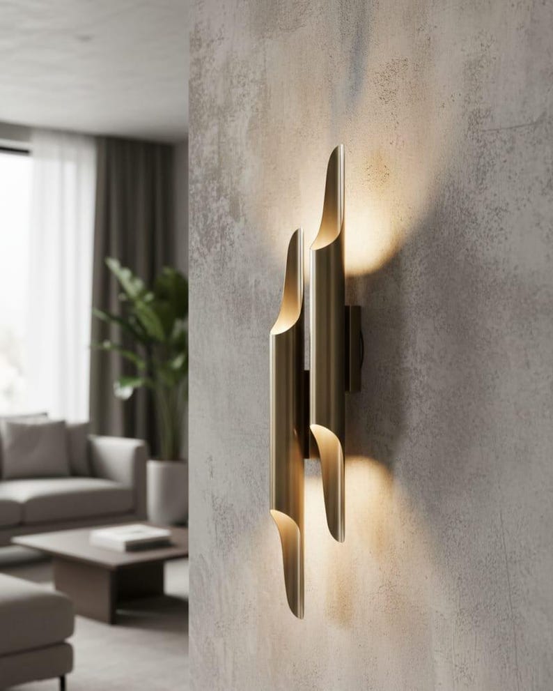 Handmade Brass Wall Sconce – Mid-century Modern Bedside Lighting - Etsy