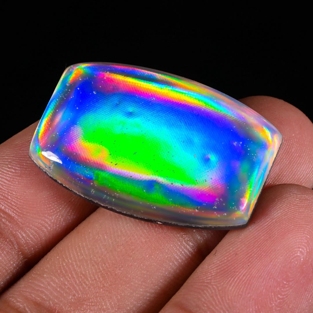 38.90ct Doublet Rainbow Rutile Quartz Size-32x22x6mm Doublet Rainbow ...