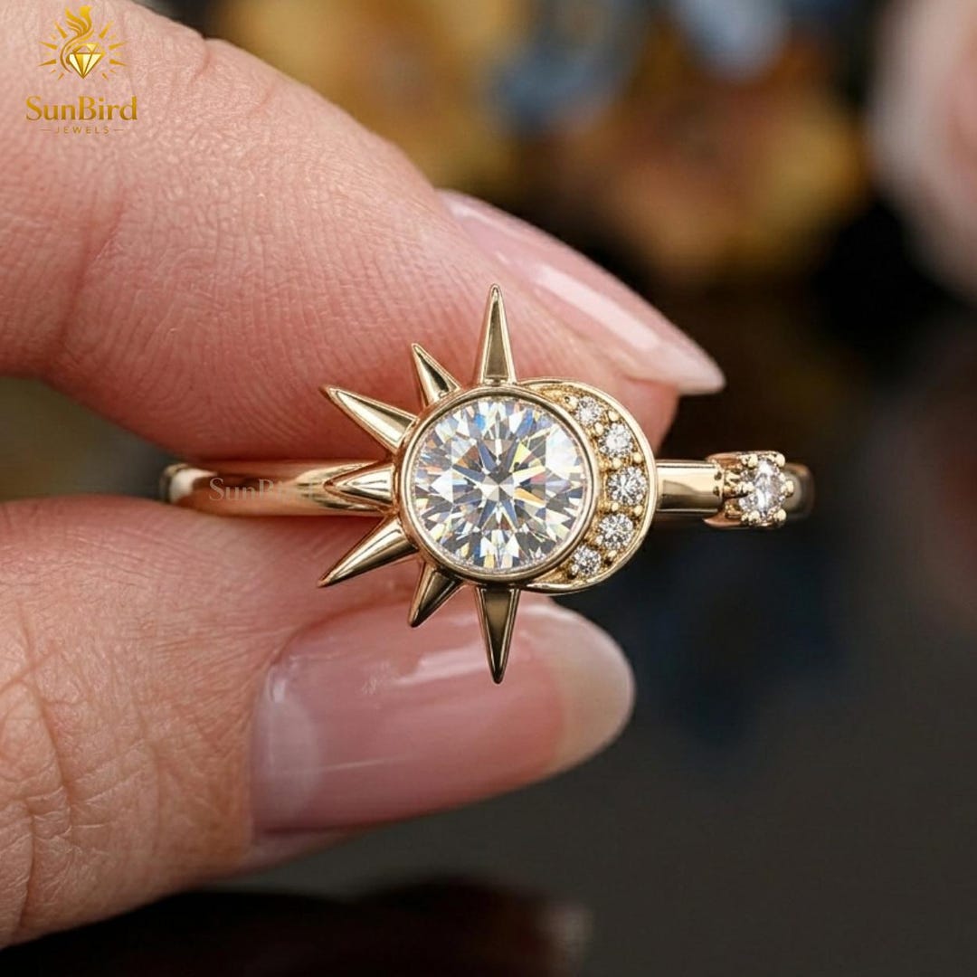 Sun And Moon Engagement Ring