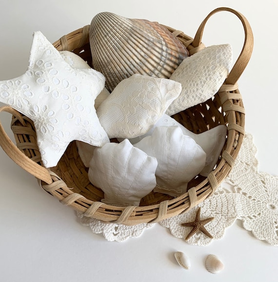 Bowl Fillers Fabric and Lace Fish and Seashells for Coastal | Etsy