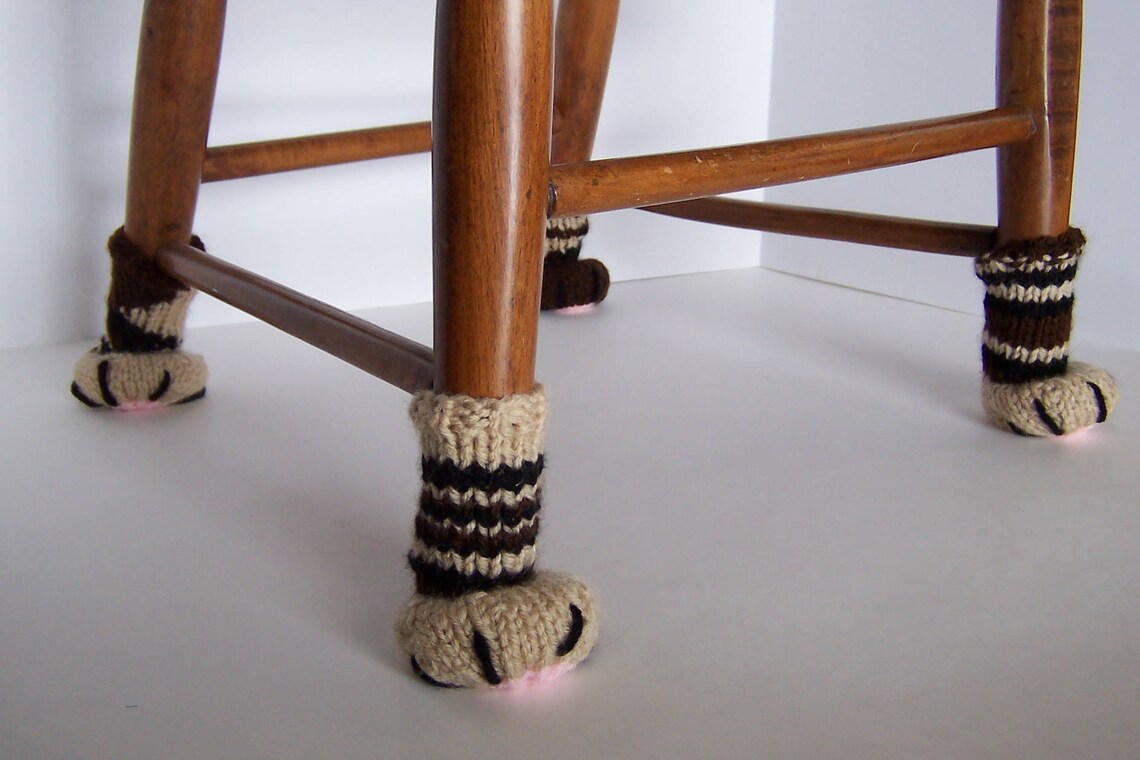 Knitted Cat Paw Chair Leg Covers Knitting Pattern (PDF Download) - Etsy
