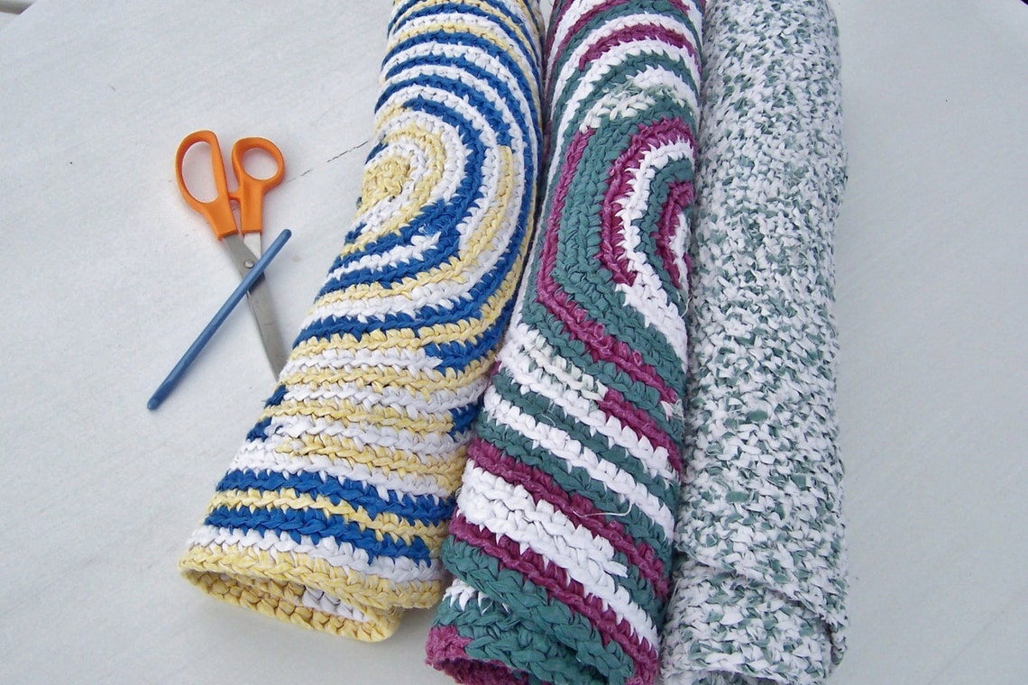Crocheted Rag Rug Tutorial Directions to Make Your Own Rug - Etsy