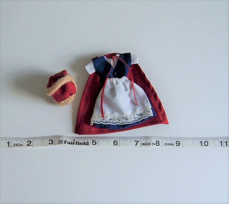 Miniature Red Riding Hood Dress Cape and Basket 1:12 Scale | Etsy