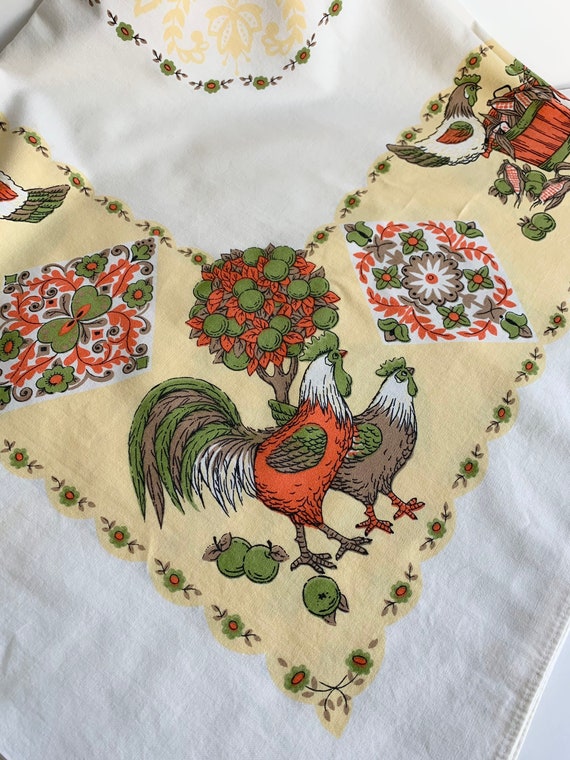 Vintage Rooster Tablecloth Farmhouse Decor for a Country - Etsy