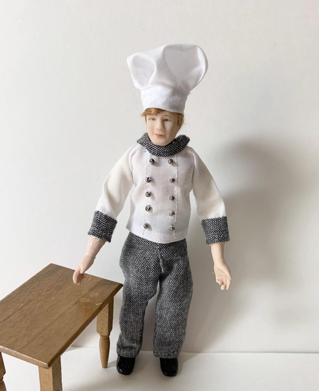 1/12 Scale Doll Chef Uniform for 6 Inch Doll, Dollhouse Kitchen ...
