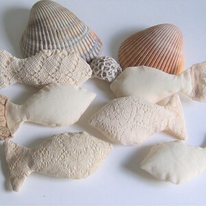 Bowl Fillers Fabric and Lace Fish and Seashells for Coastal | Etsy