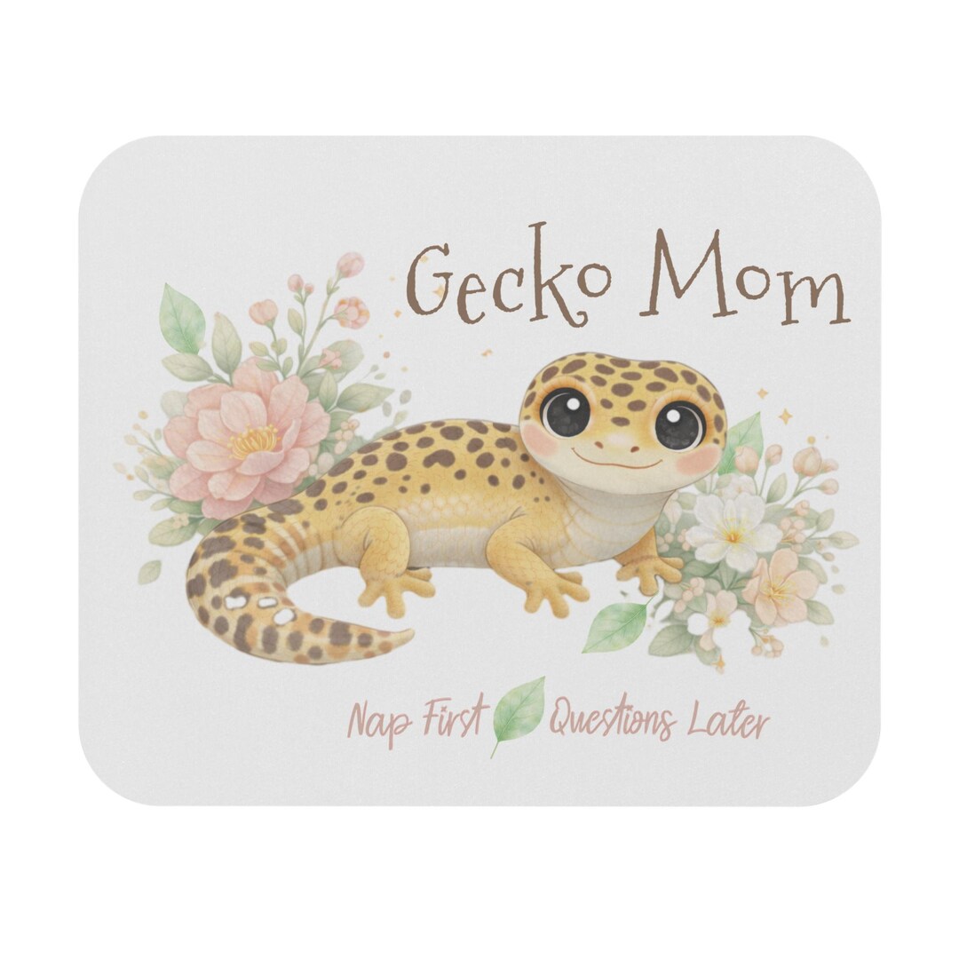 Gecko Mom Mouse Pad | Cute Leopard Gecko With Flowers Gift - Etsy