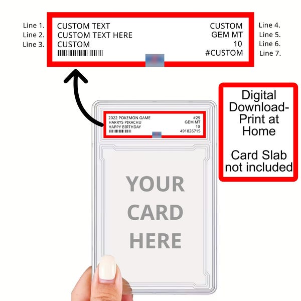 Custom Card Slab Labels - Etsy