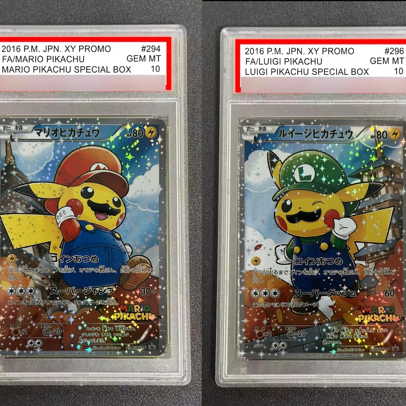 Pikachu Mario Card - Etsy