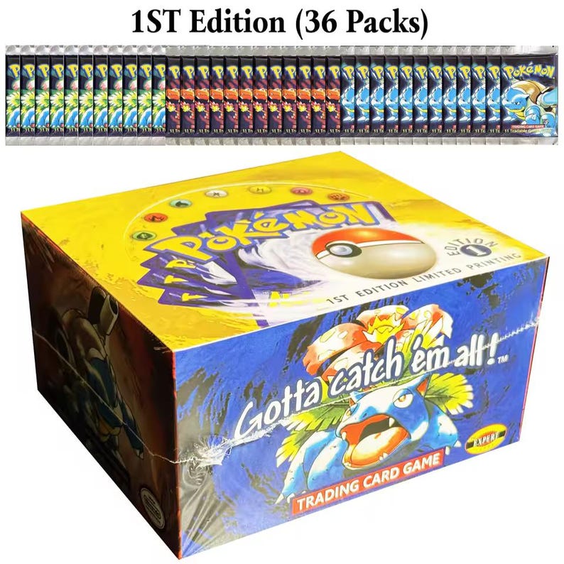 Pokemon 1999 First Edition Shadowless Base Set Booster Box Proxy ...