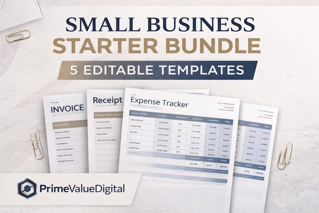 Small Business Starter Bundle | Invoice, Receipt, Expense & Profit ...