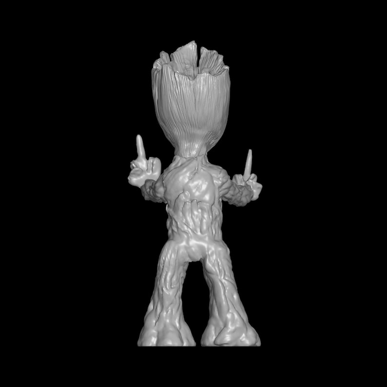 Middle Finger Angry Groot STL File, 3D Printing Model, Guardians of the ...