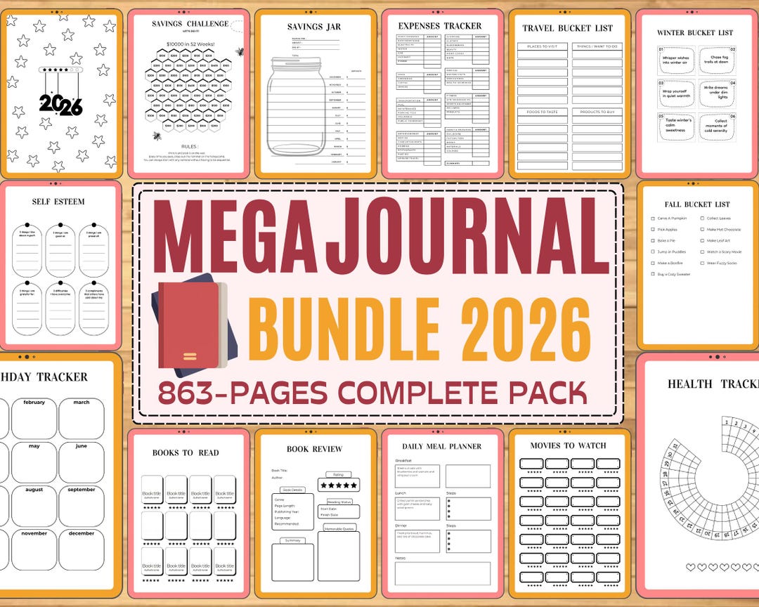 2026 BIG Journal Bundle - PRINTABLE Journal Pages - Digital Planner ...